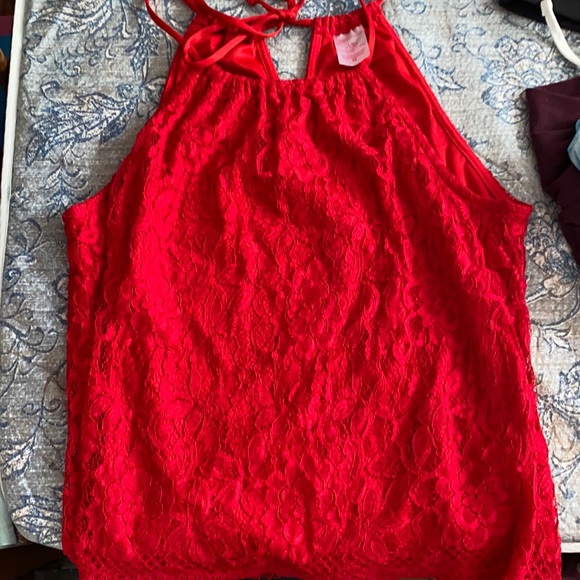 Tops | Red Float Tank Top | Poshmark